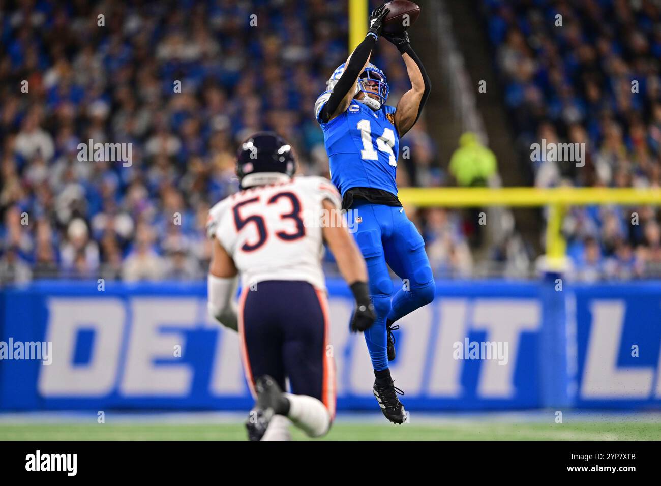 Detroit Lions wide receiver Amon-Ra St. Brown catches a pass during the ...
