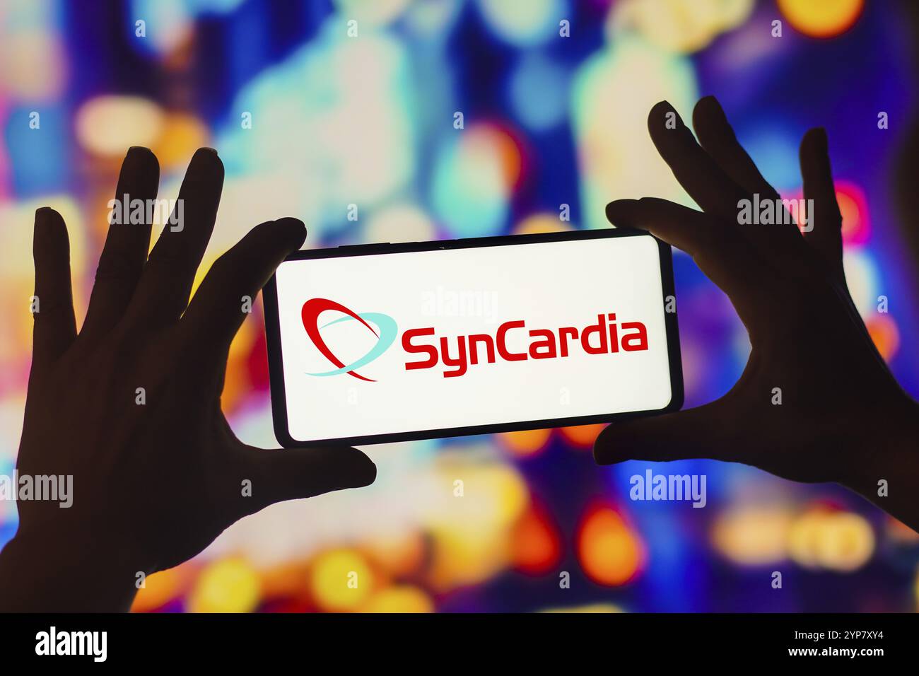 In this photo illustration, the SynCardia Systems logo is displayed on ...