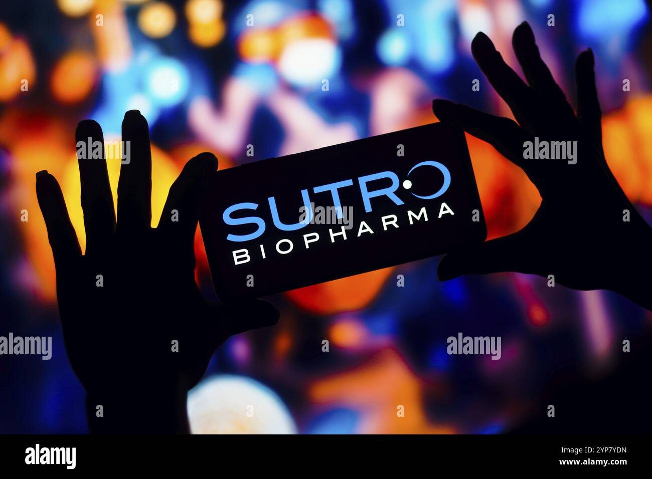 In this photo illustration, the Sutro Biopharma logo is displayed on a ...