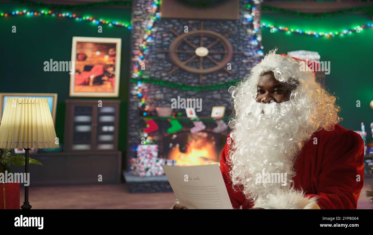 African american saint nick reading hi-res stock photography and images - Alamy