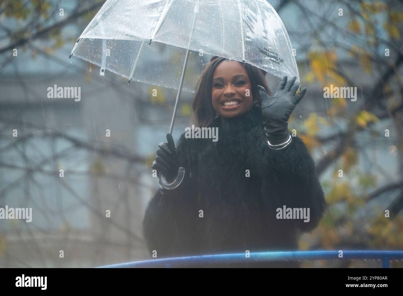 NEW YORK, NEW YORK - NOVEMBER 28: Coco Jones rides the Colossal Wave of ...