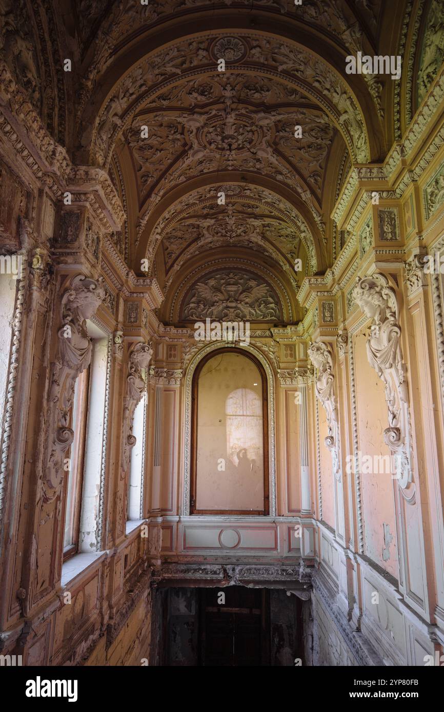 Large decorated baroque hall at old Brusnitsyns' mansion in St ...