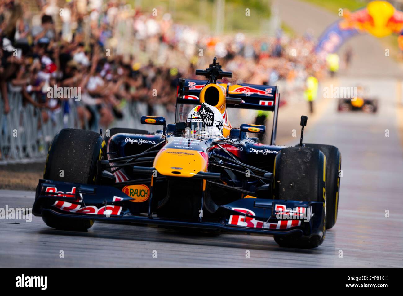 Sebastian Vettel (GER) driving the Red Bull RB7 at the Red Bull Formula ...