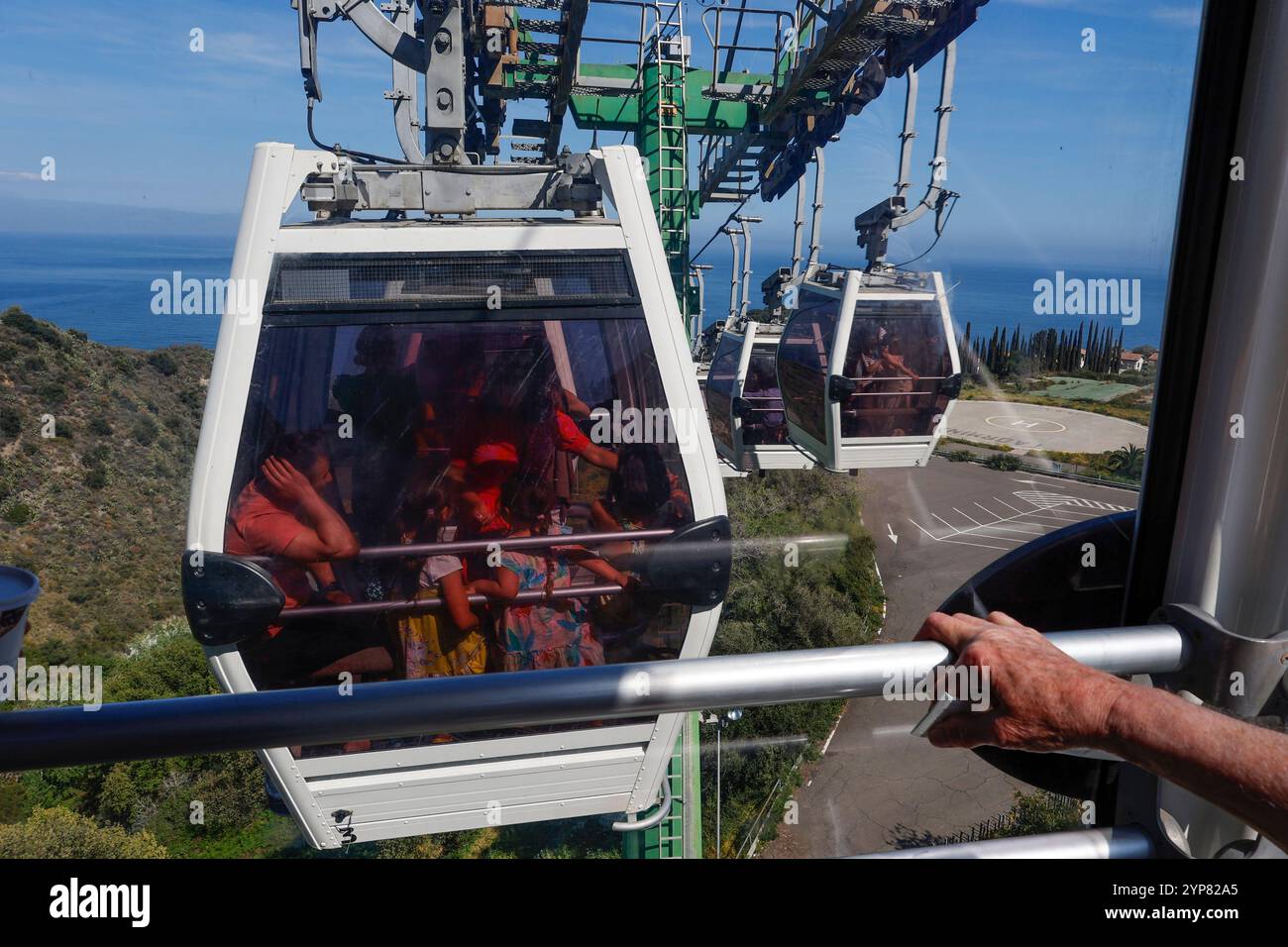Cable car between Isola Bella & Beach areas of Mazzarò and the main ...
