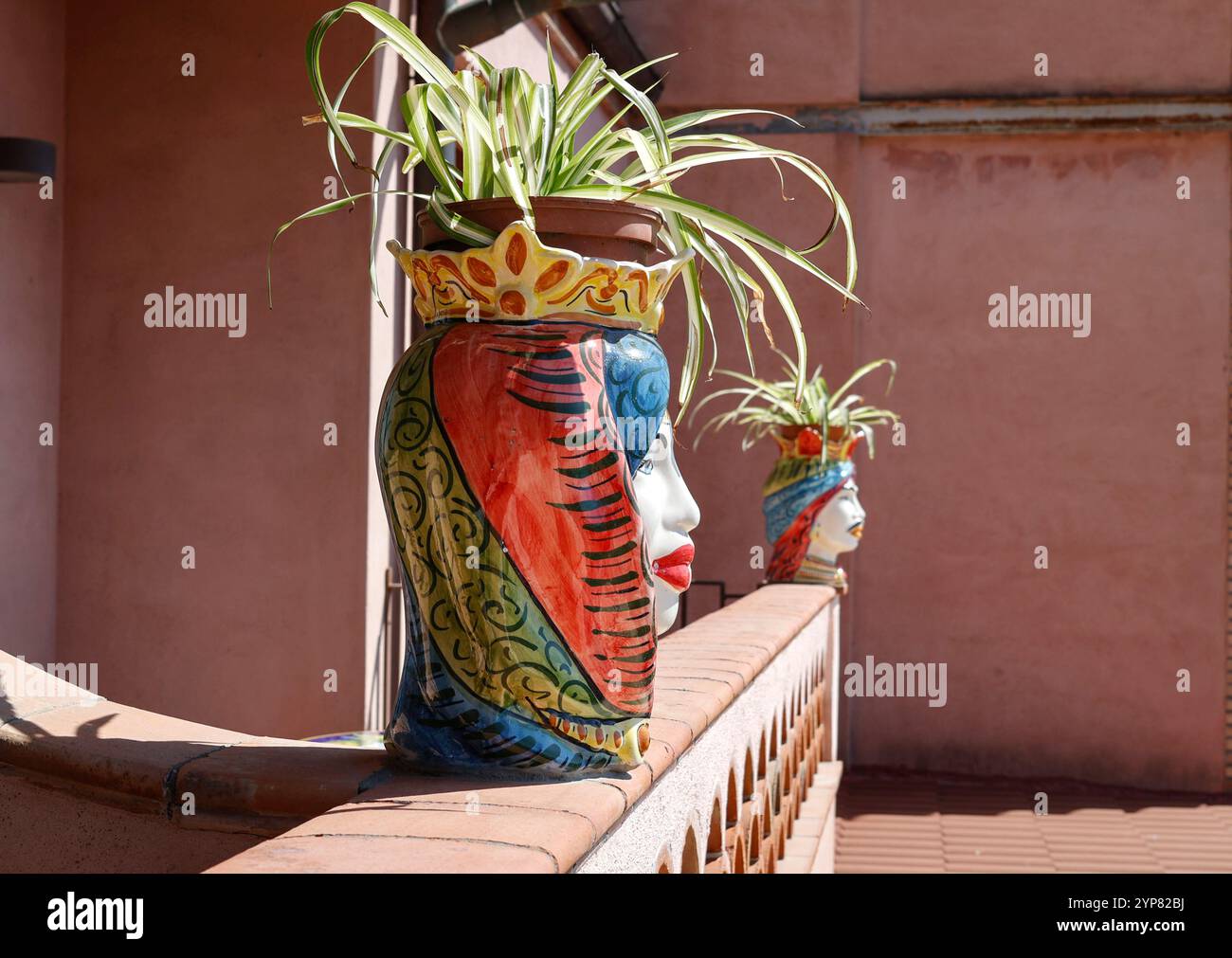 ceramic SICILIAN MOOR’S HEADS or Teste di Moro around the town of ...