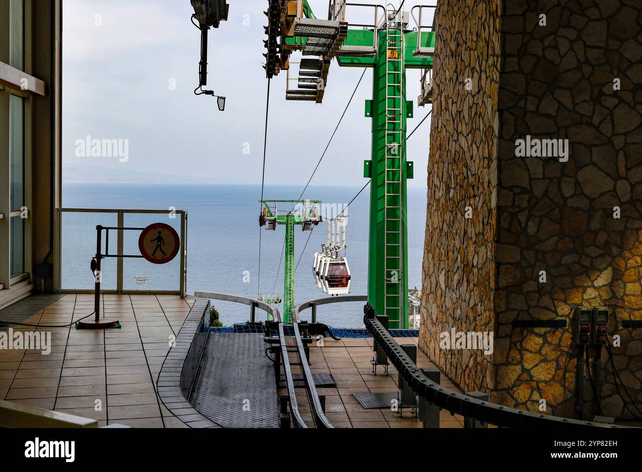 Cable car between Isola Bella & Beach areas of Mazzarò and the main ...