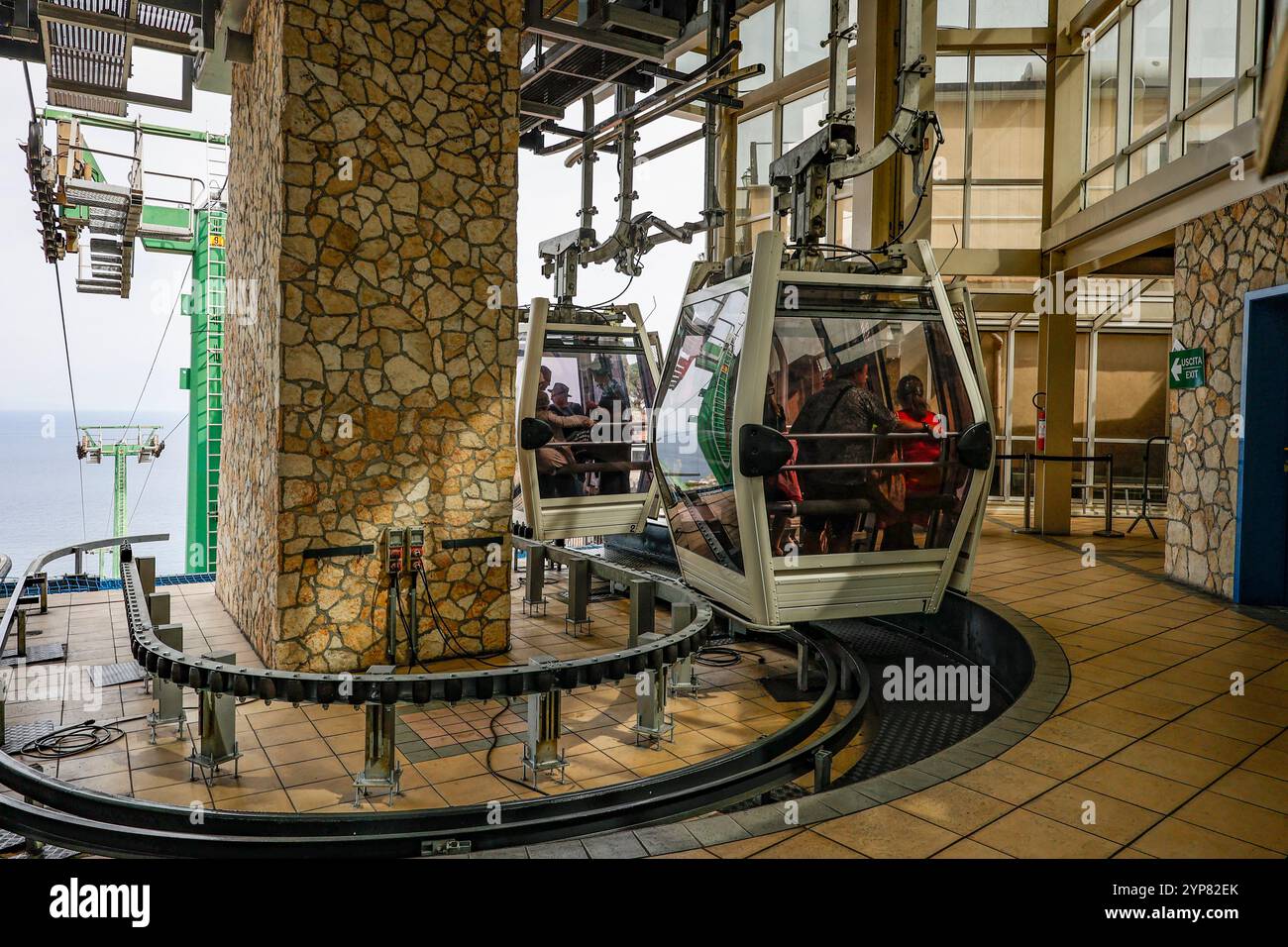 Cable car between Isola Bella & Beach areas of Mazzarò and the main ...