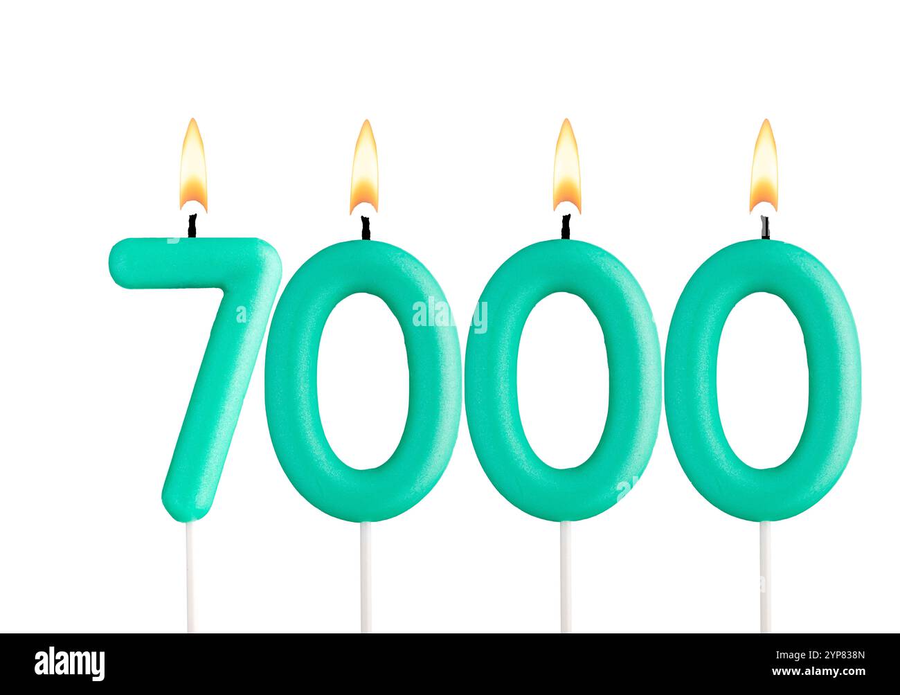 Candles forming the number 7000 - white background Stock Photo - Alamy