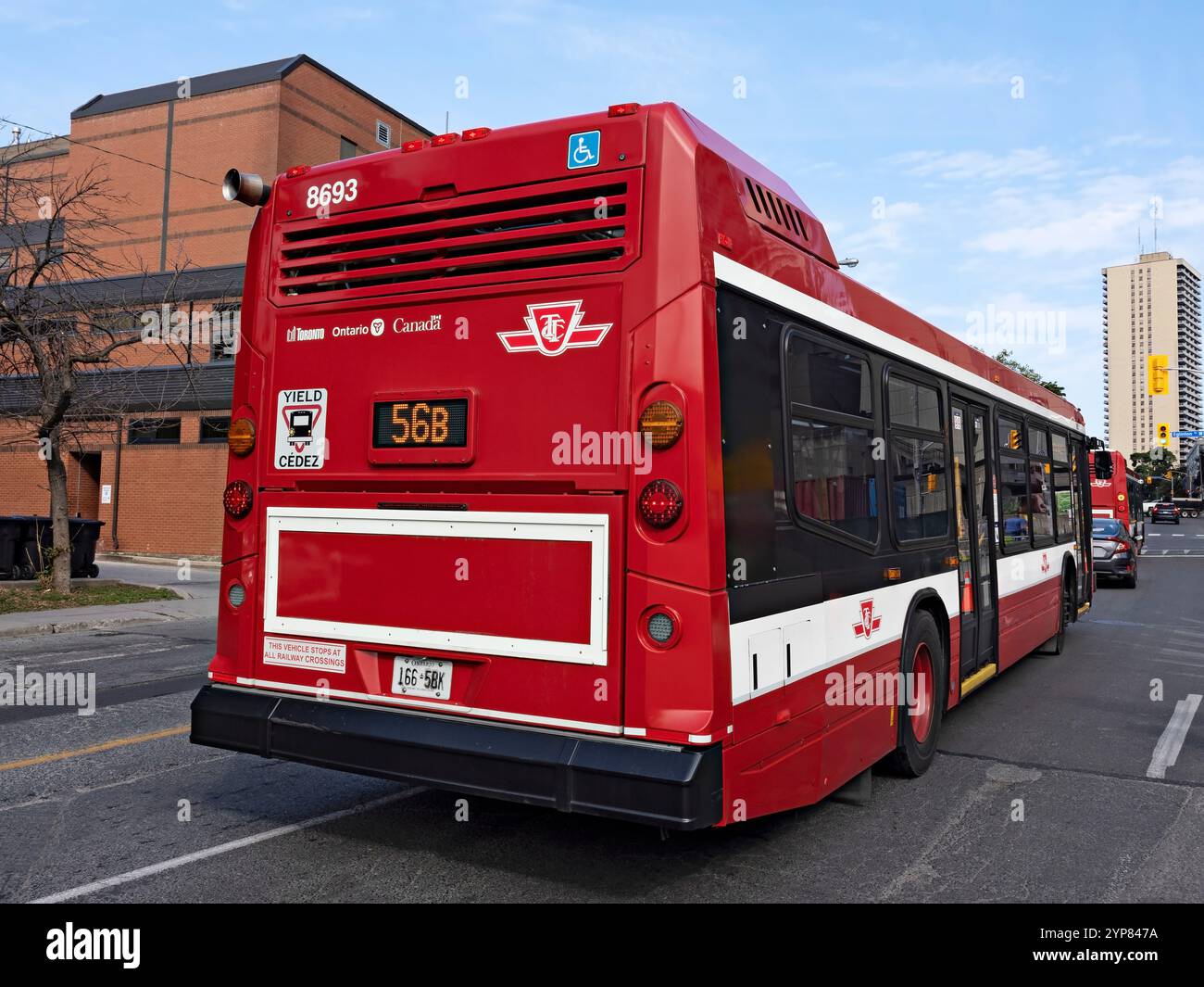 Toronto Canada / A TTC Bus leaving Eglington Subway Station, North ...