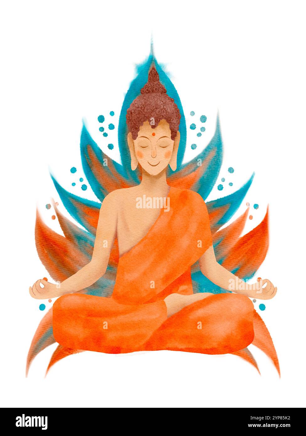 A beautifully vibrant illustration of Buddha representing the deep ...