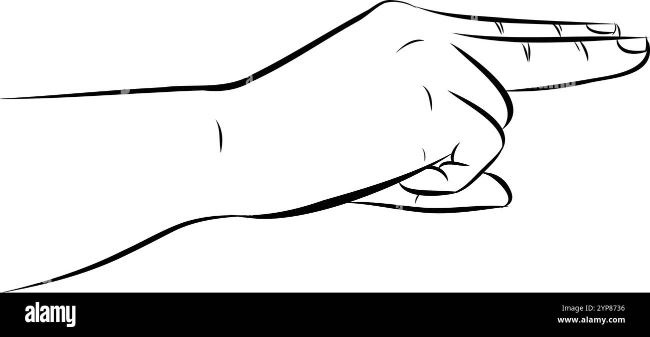 Hand Sign Language Alphabet Gestures Deaf Mutes Hand Language Hand Sign Letter H Vector Line