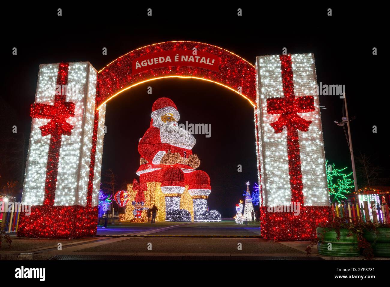 Águeda, Portugal - November 27, 2024: Night view of the Christmas ...