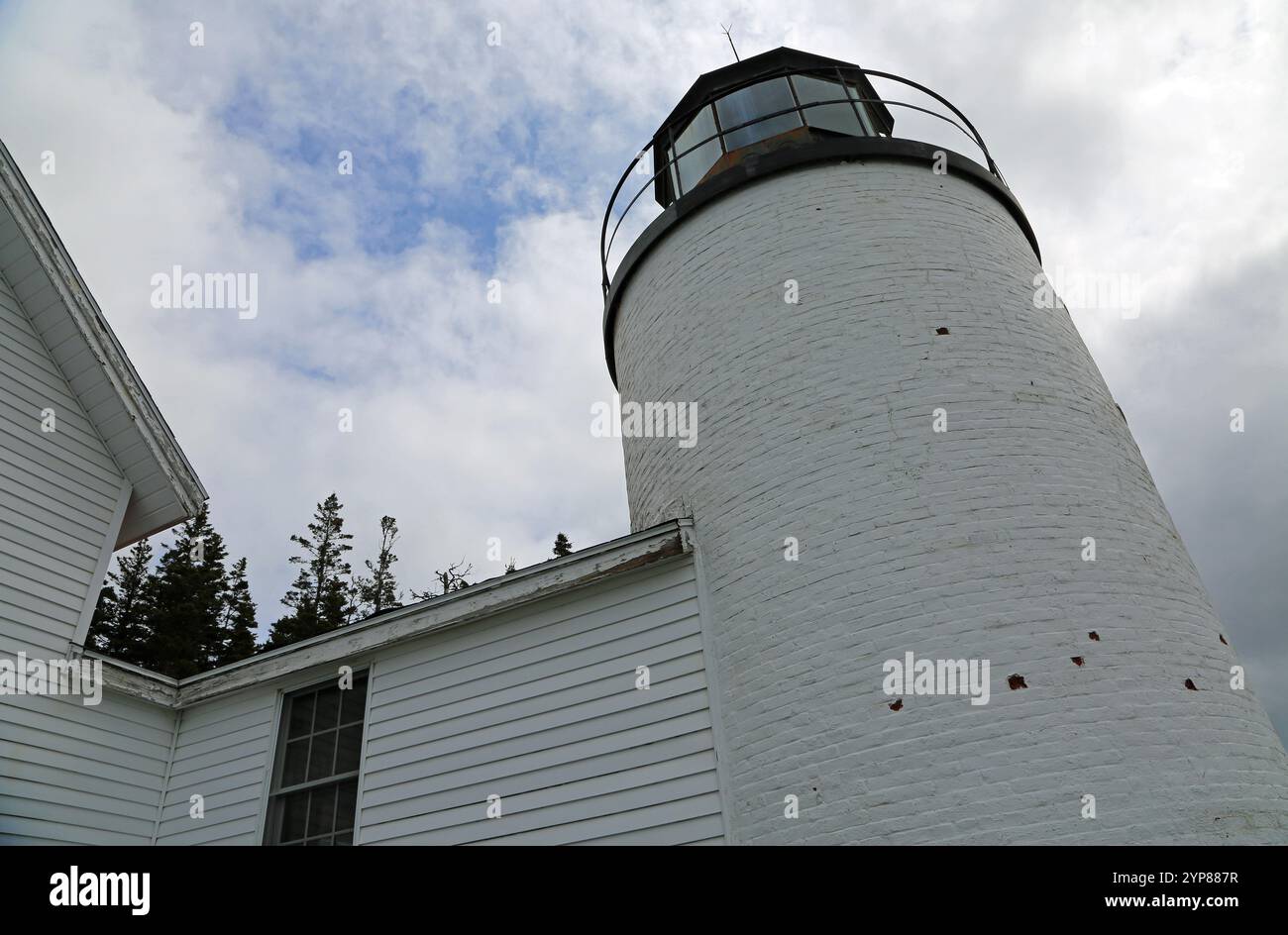 Bass Harbor Head Light Station on the sky, Acadia National Park, Maine ...