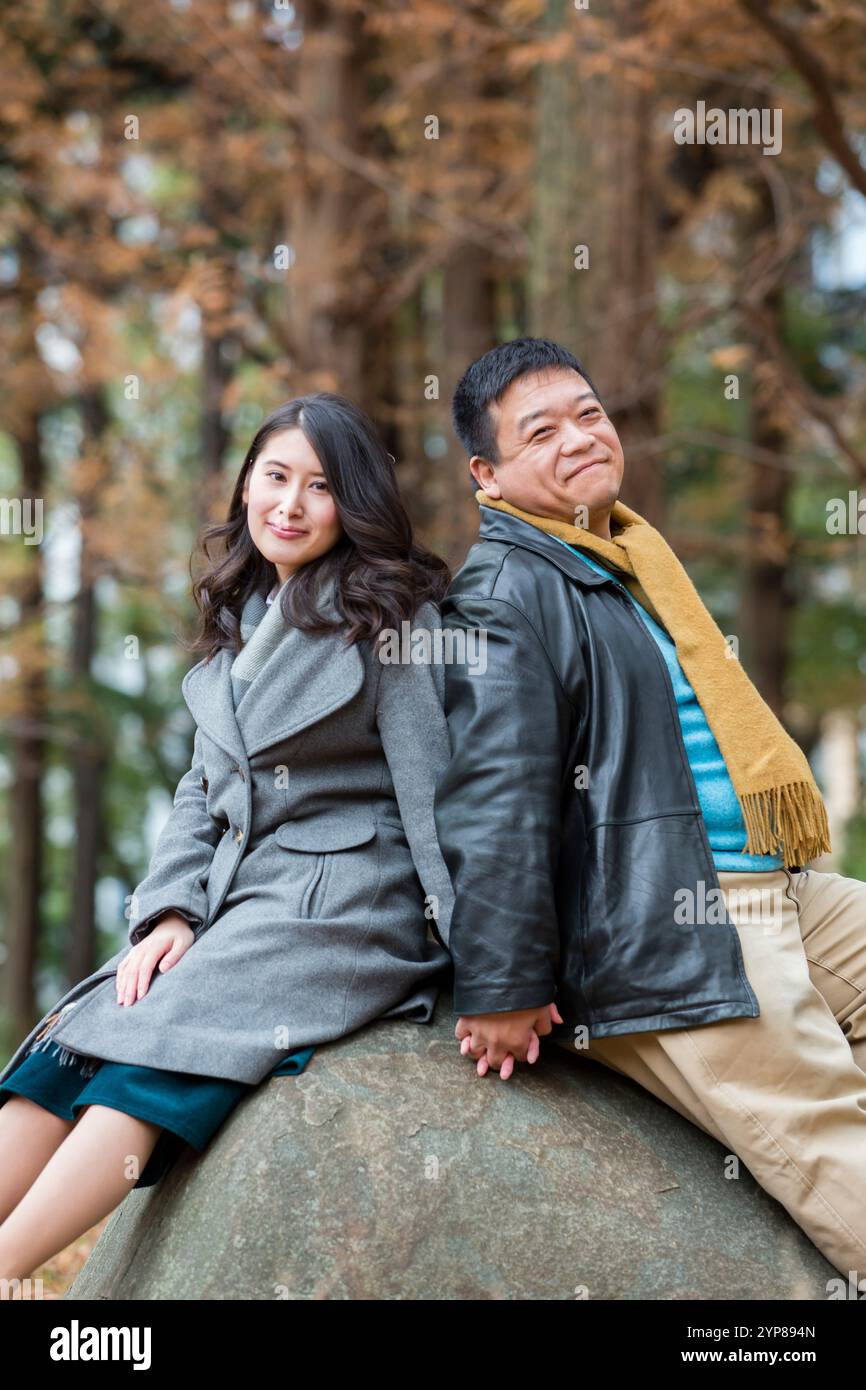 Couple with an age difference Stock Photo - Alamy
