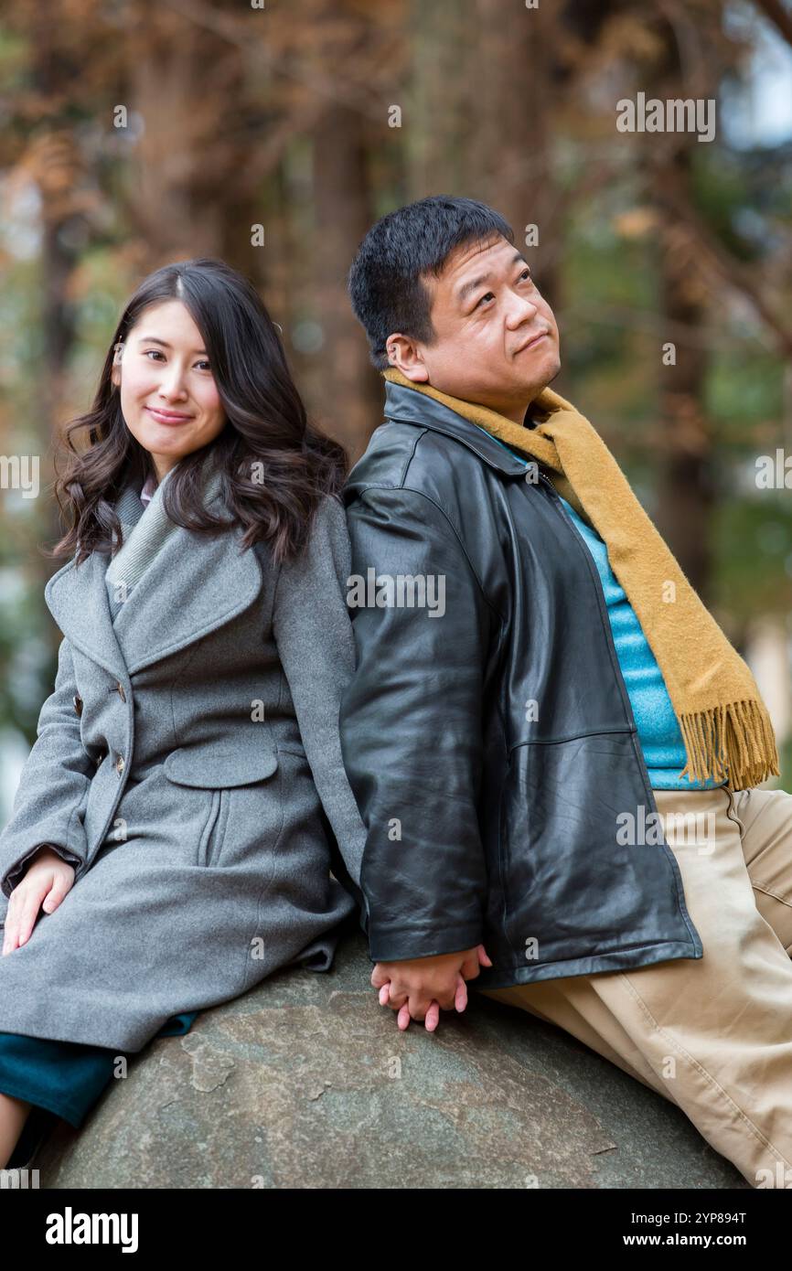 Couple with an age difference Stock Photo - Alamy
