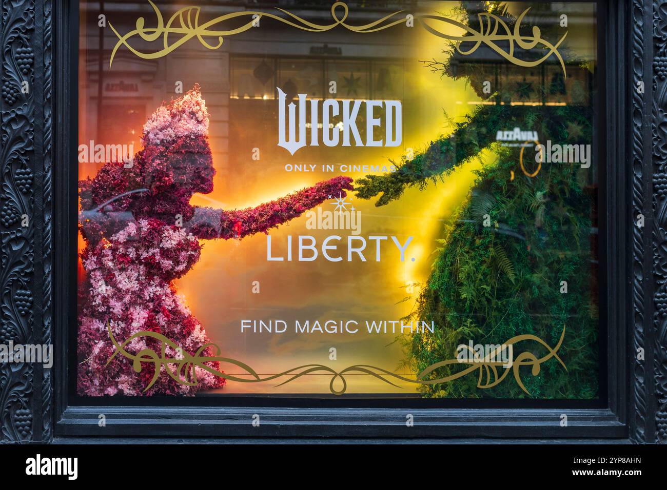 London, UK - November 22, 2024. Christmas window display at Liberty ...
