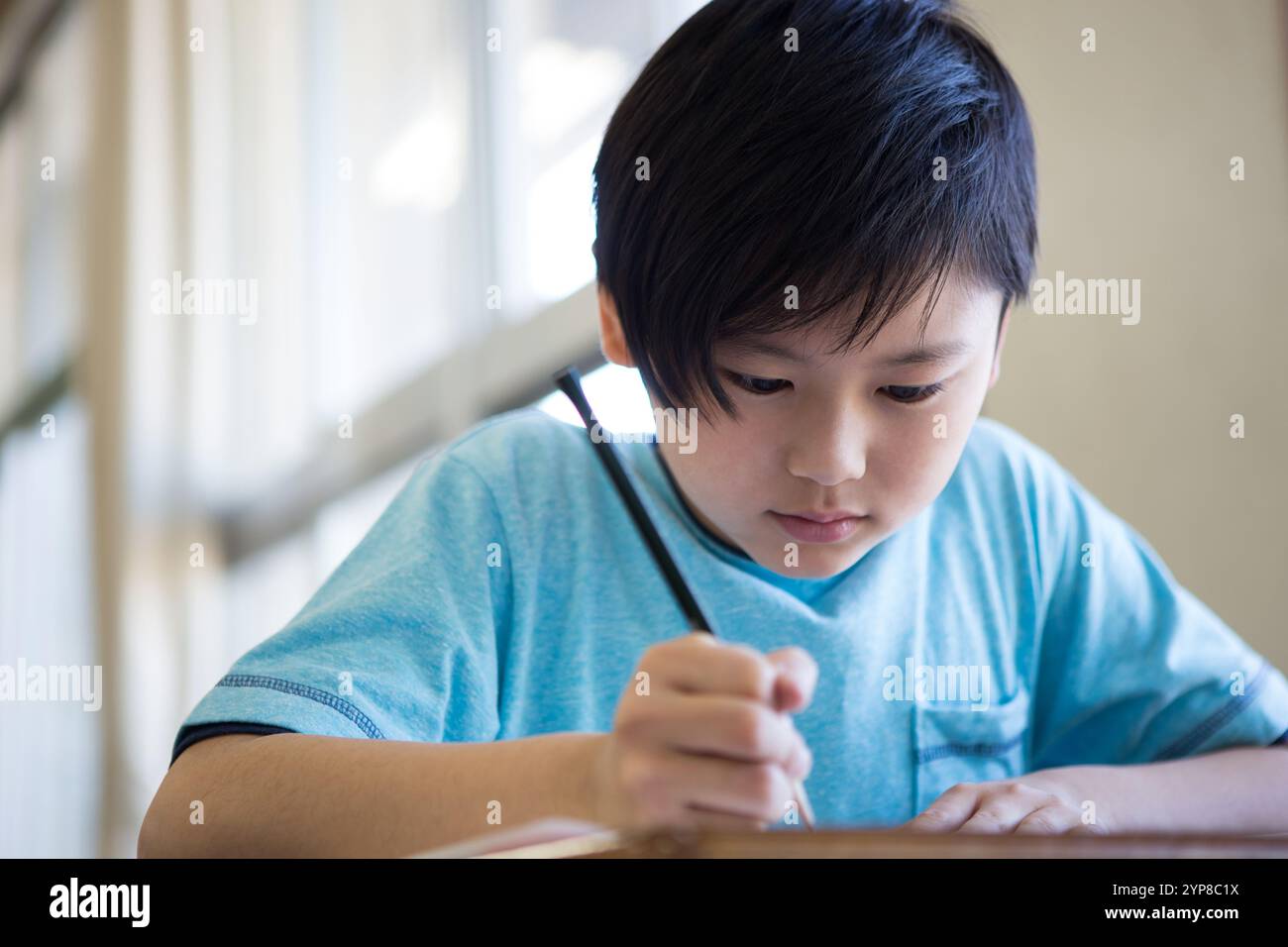 Boys studying in the classroom Stock Photo - Alamy
