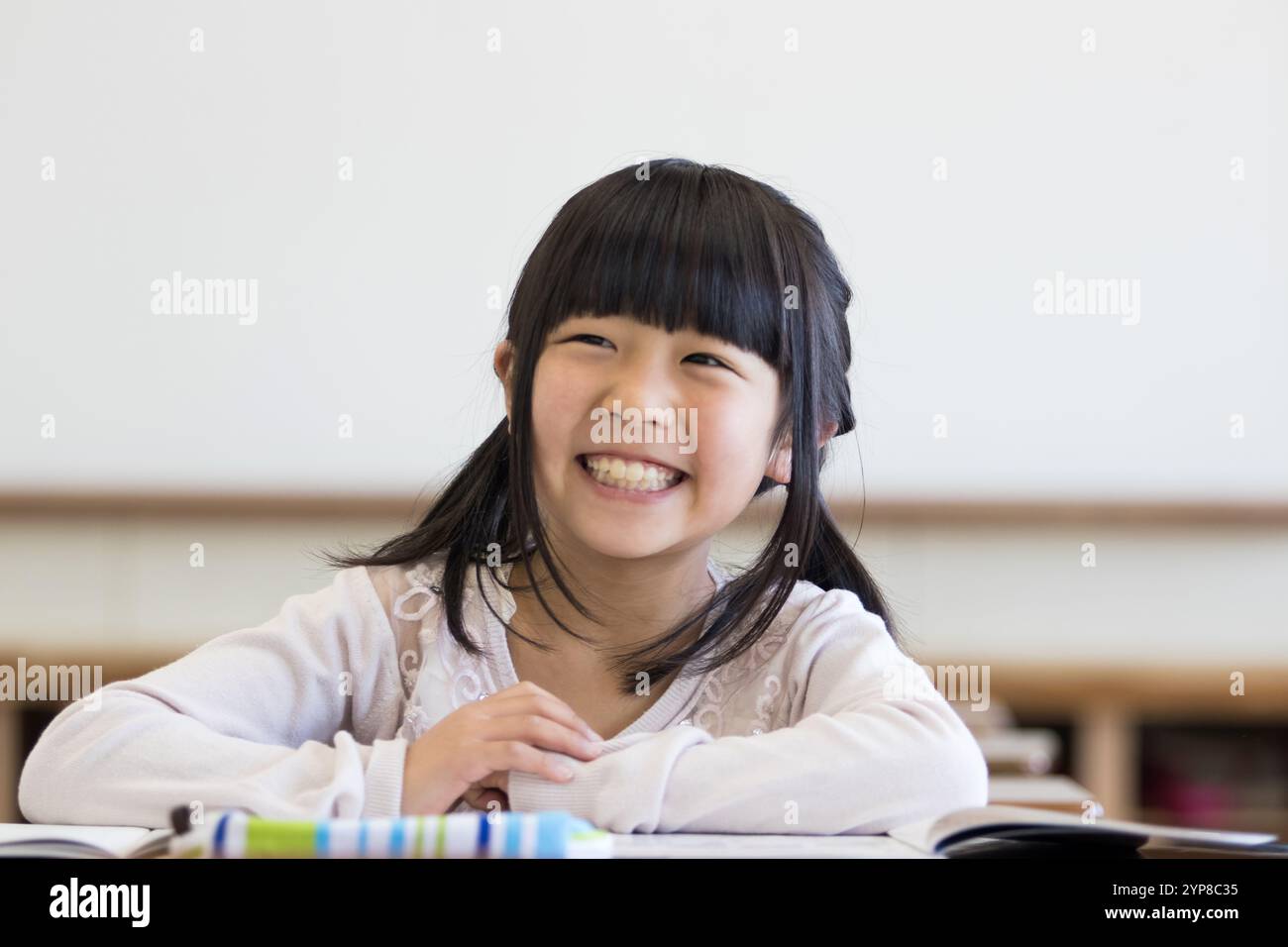 Girls studying in a classroom Stock Photo - Alamy
