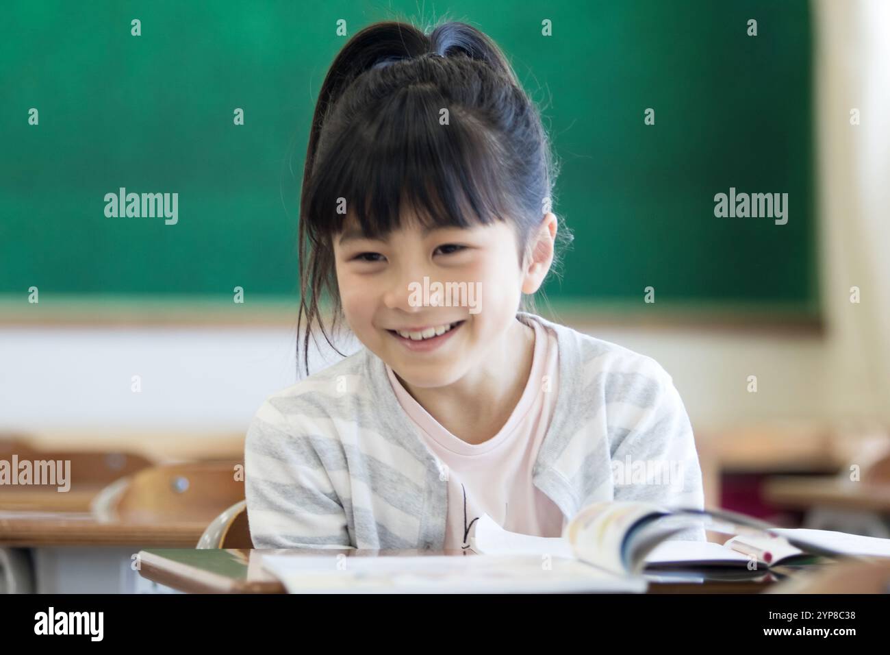 Girls studying in a classroom Stock Photo - Alamy