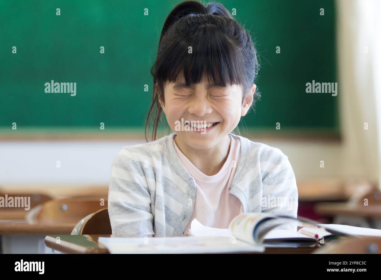 Girls studying in a classroom Stock Photo - Alamy