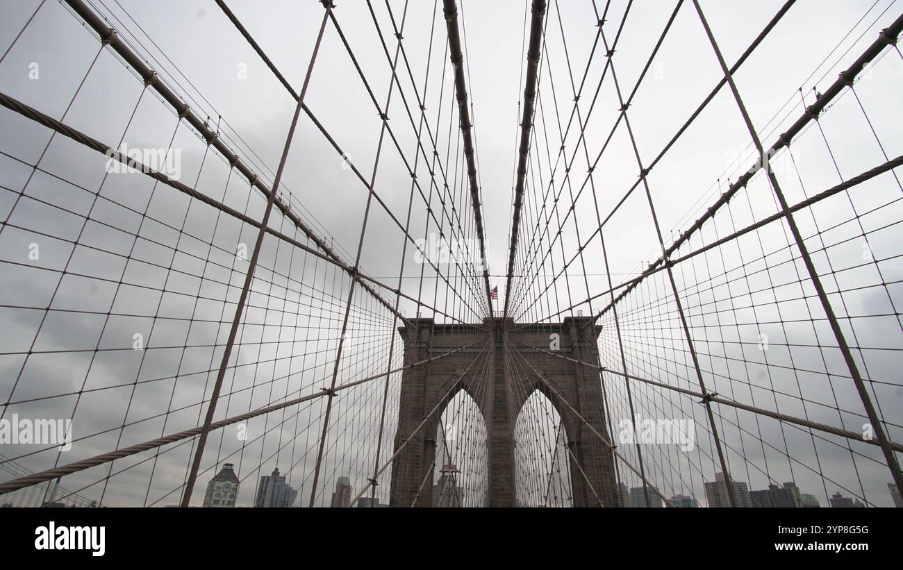 Perspective of Brooklyn Bridge Stock Photo - Alamy