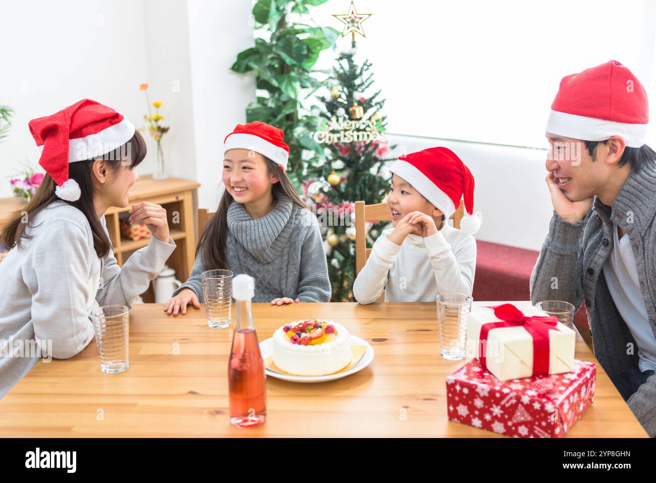Family having a Christmas party Stock Photo - Alamy