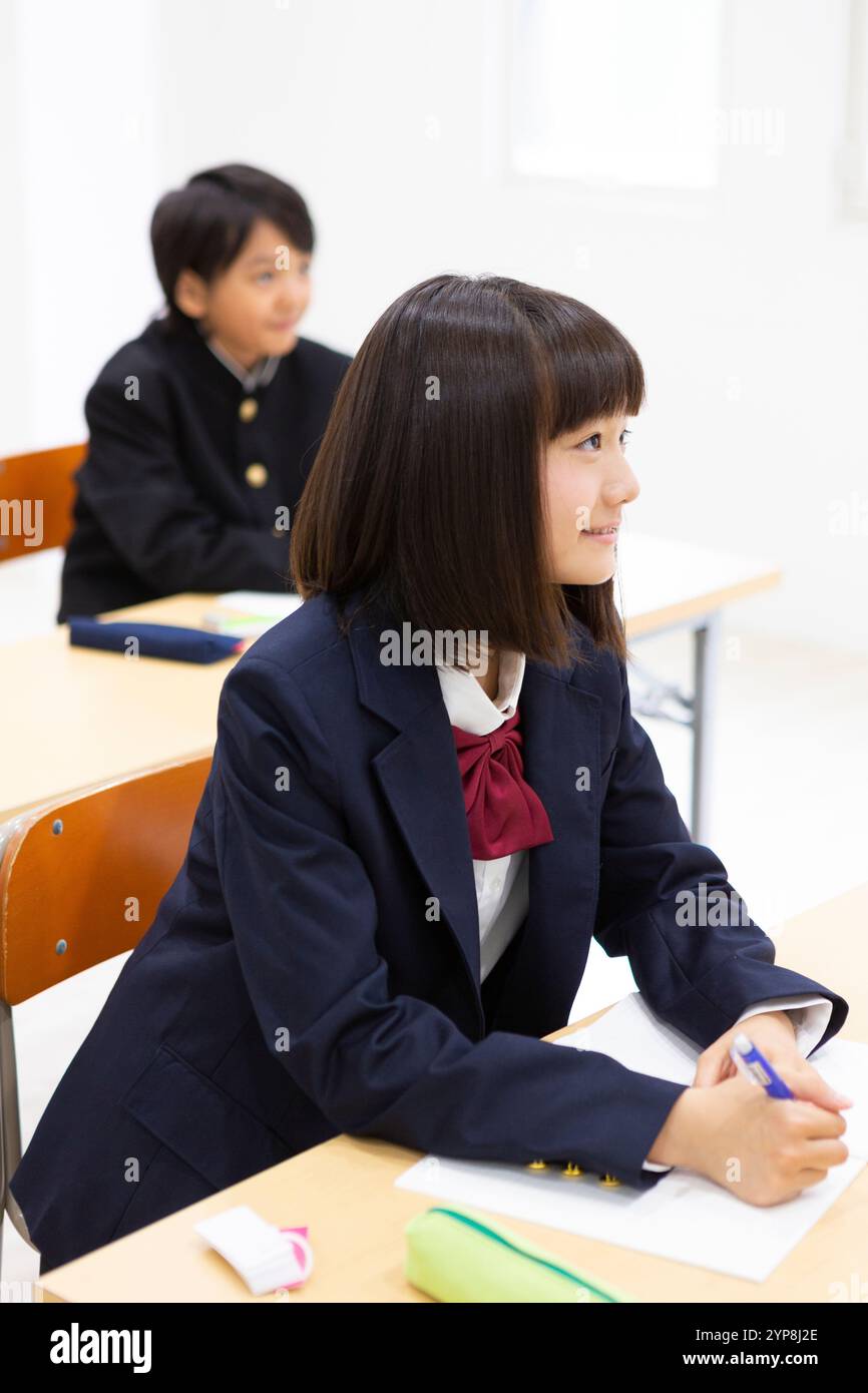 Junior high school students studying at a cram school Stock Photo - Alamy
