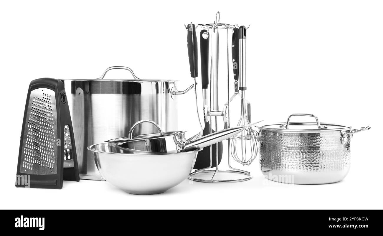 Set of different cooking utensils isolated on white Stock Photo - Alamy