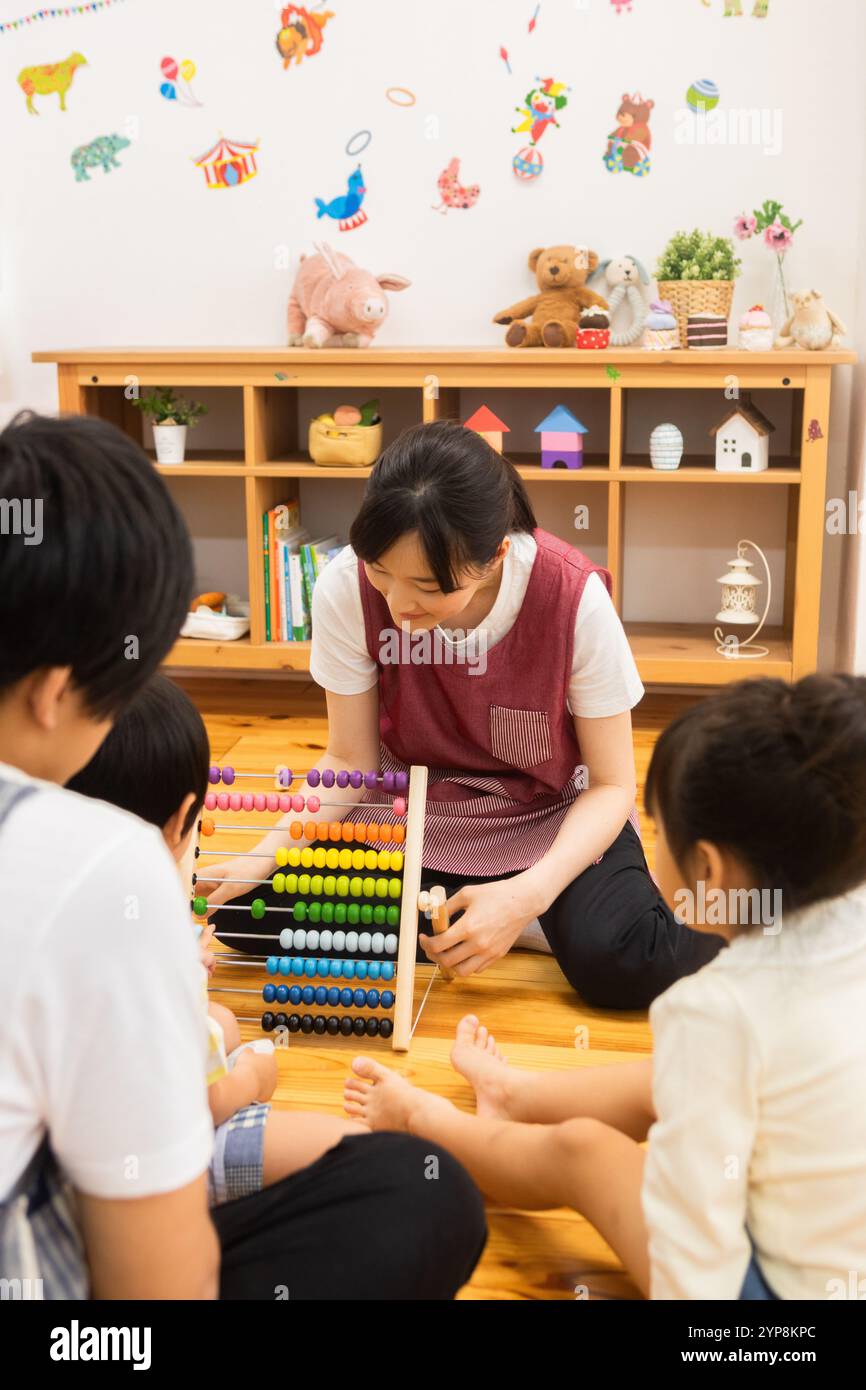School children studying numbers Stock Photo - Alamy