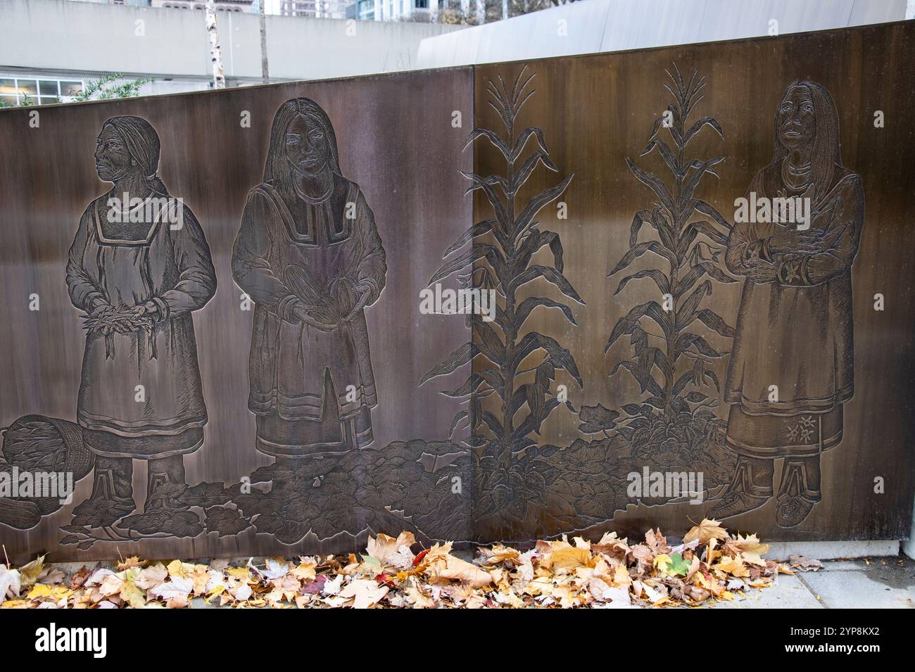 The Three Sisters Planting etching at Spirit Garden at Nathan Phillips ...