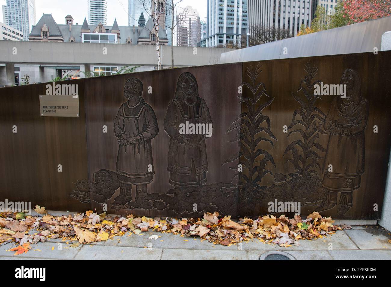 The Three Sisters Planting etching at Spirit Garden at Nathan Phillips ...