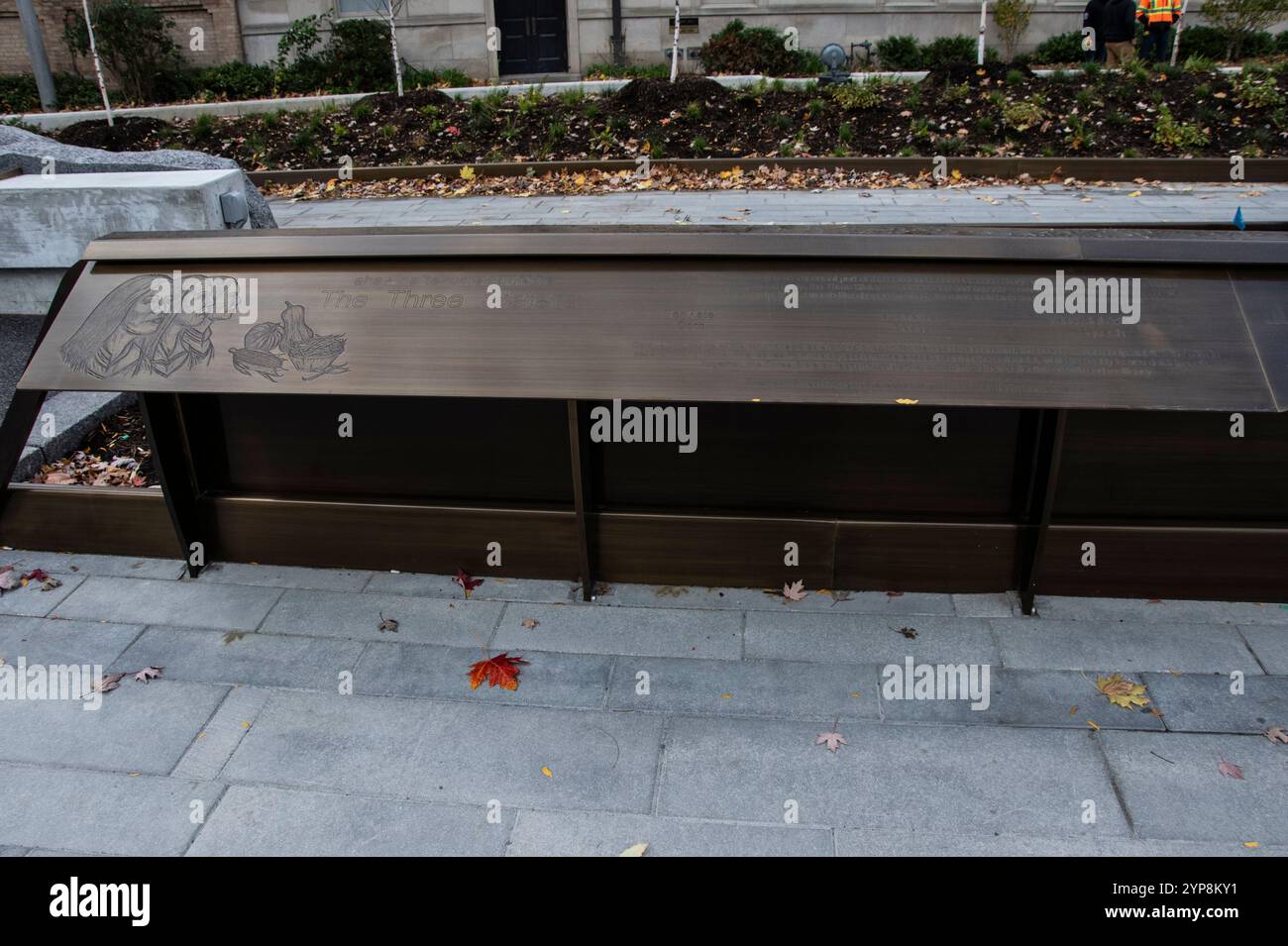 Information sign on The Three Sisters Planting at Spirit Garden at ...