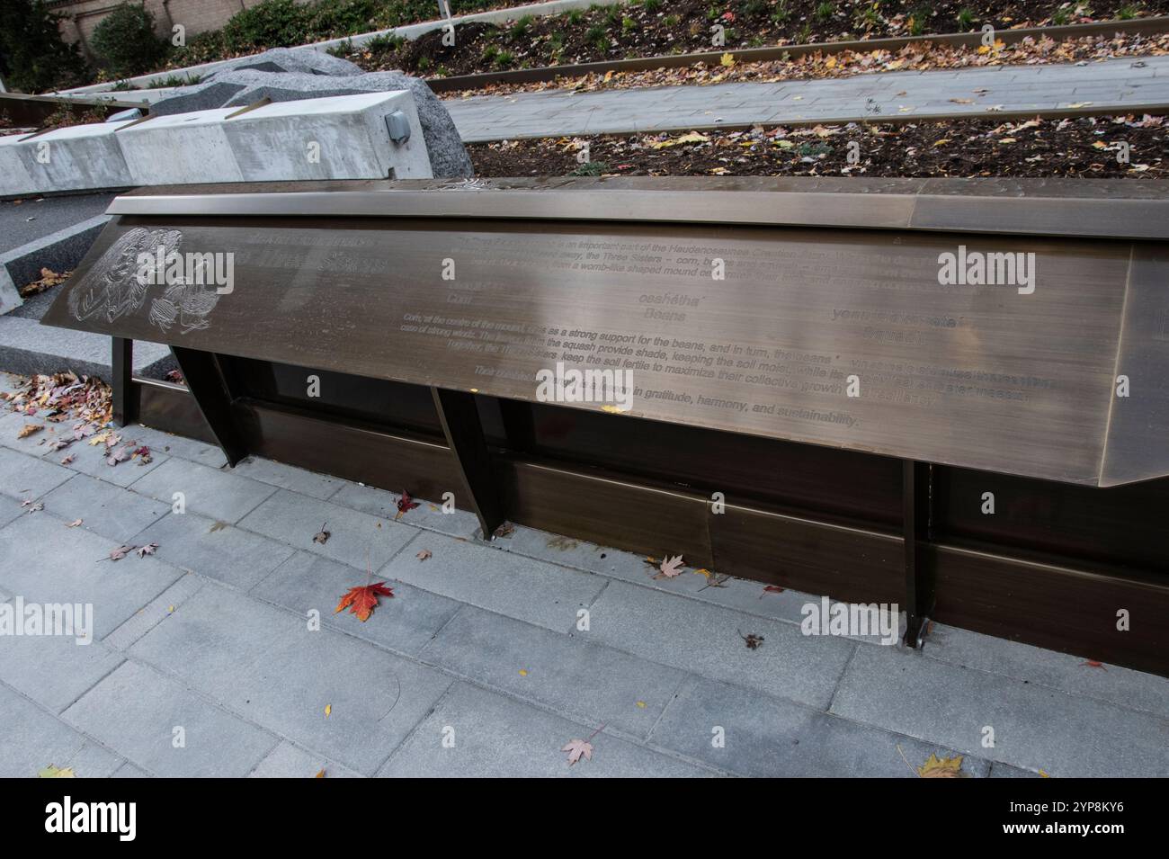 Information sign on The Three Sisters Planting at Spirit Garden at ...