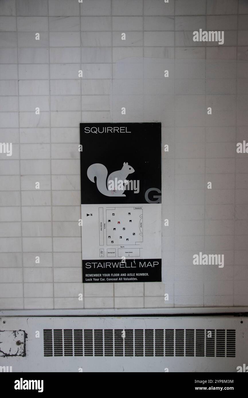 Squirrel stairwell map sign at Nathan Phillips Square on Queen Street ...