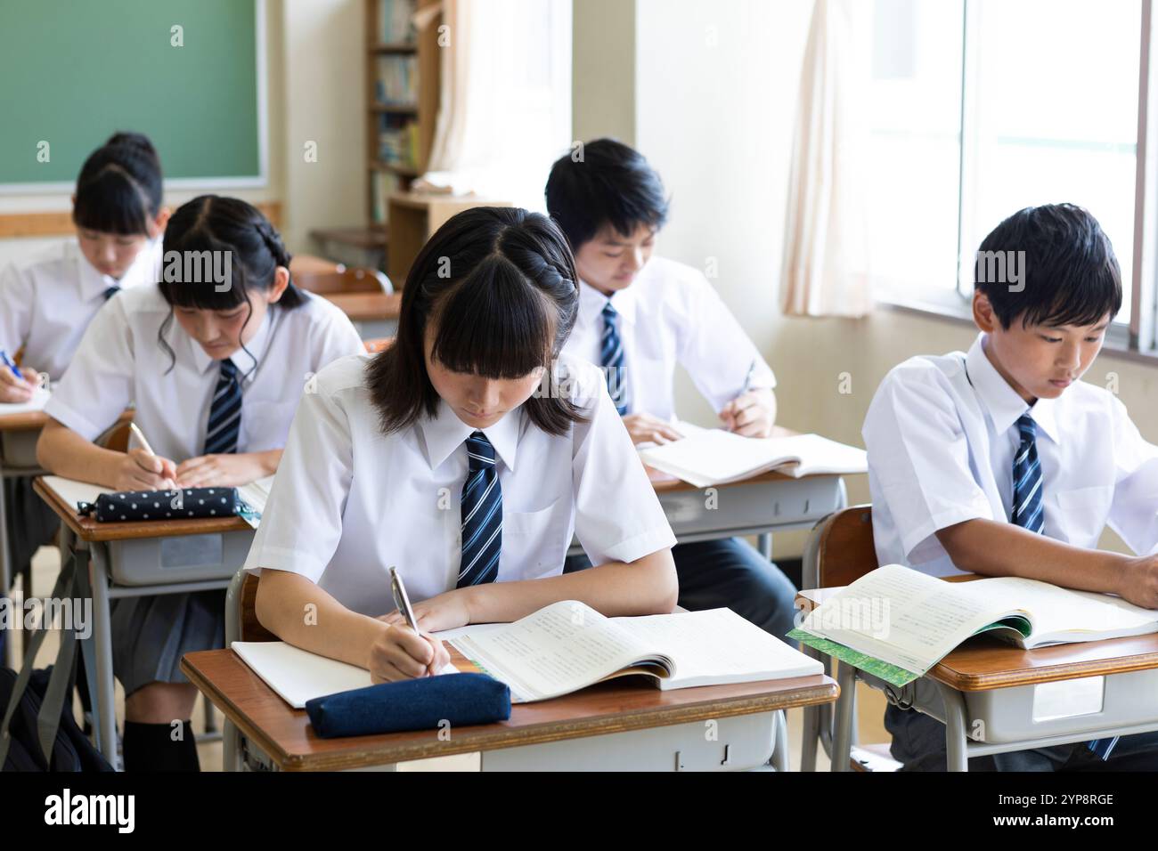 Junior high school students in class Stock Photo - Alamy