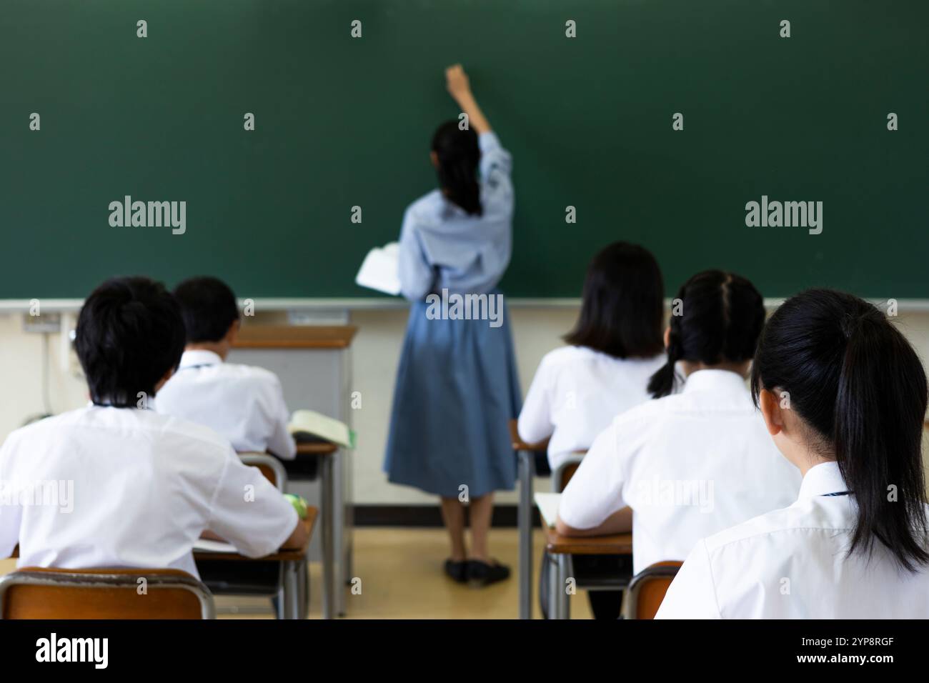 Junior high school students in class Stock Photo - Alamy