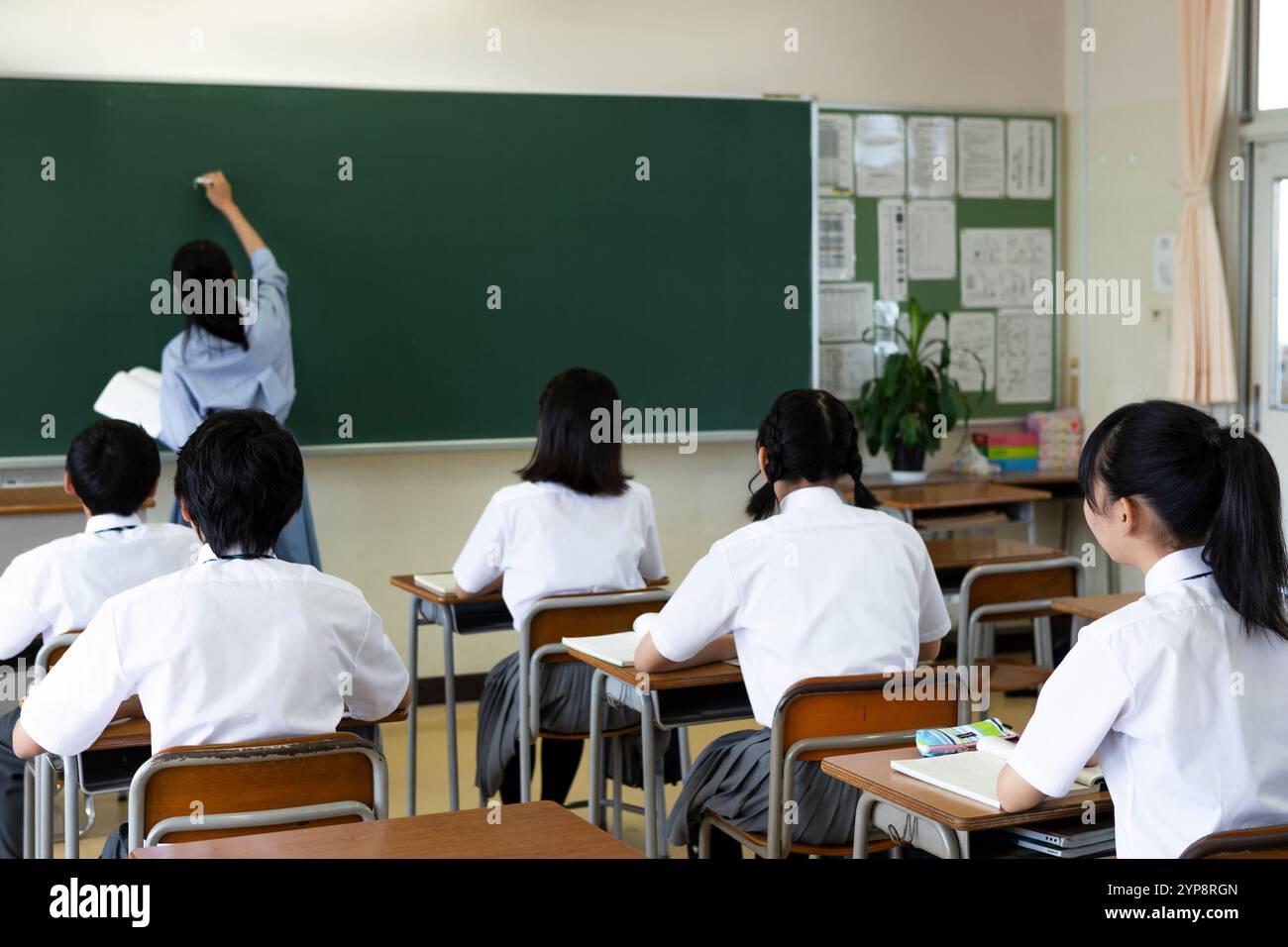 Junior high school students in class Stock Photo - Alamy