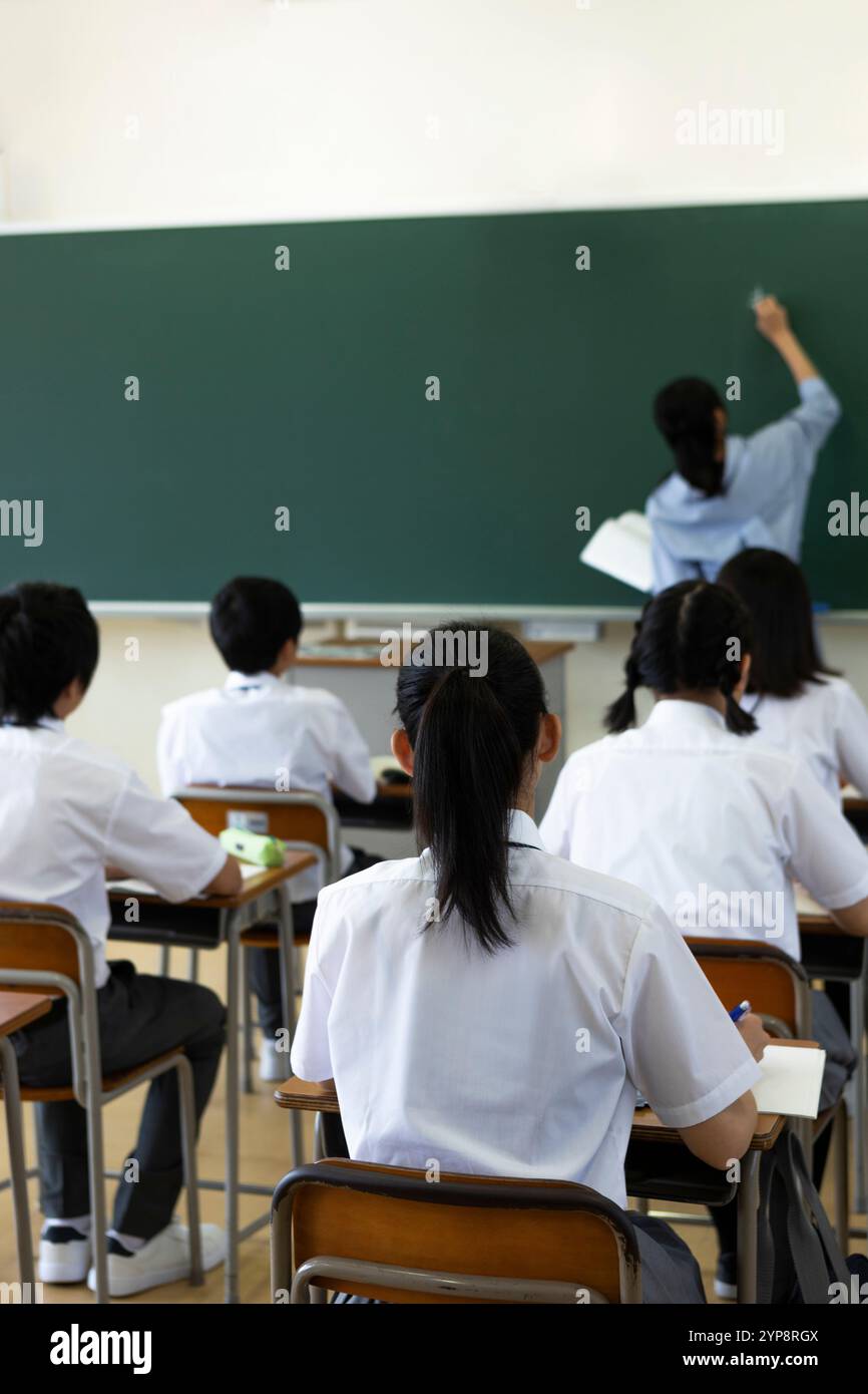 Junior high school students in class Stock Photo - Alamy