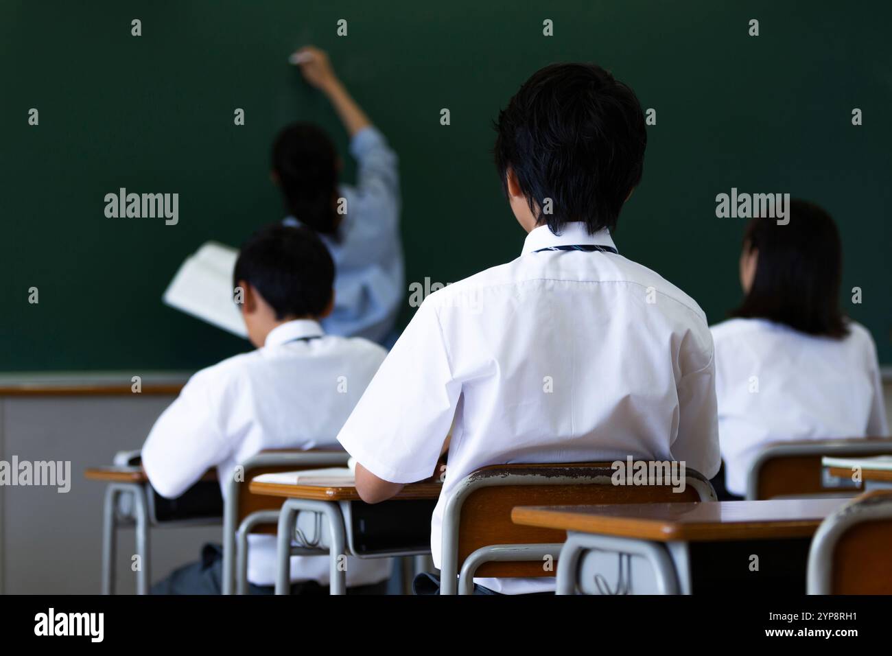 Junior high school students in class Stock Photo - Alamy