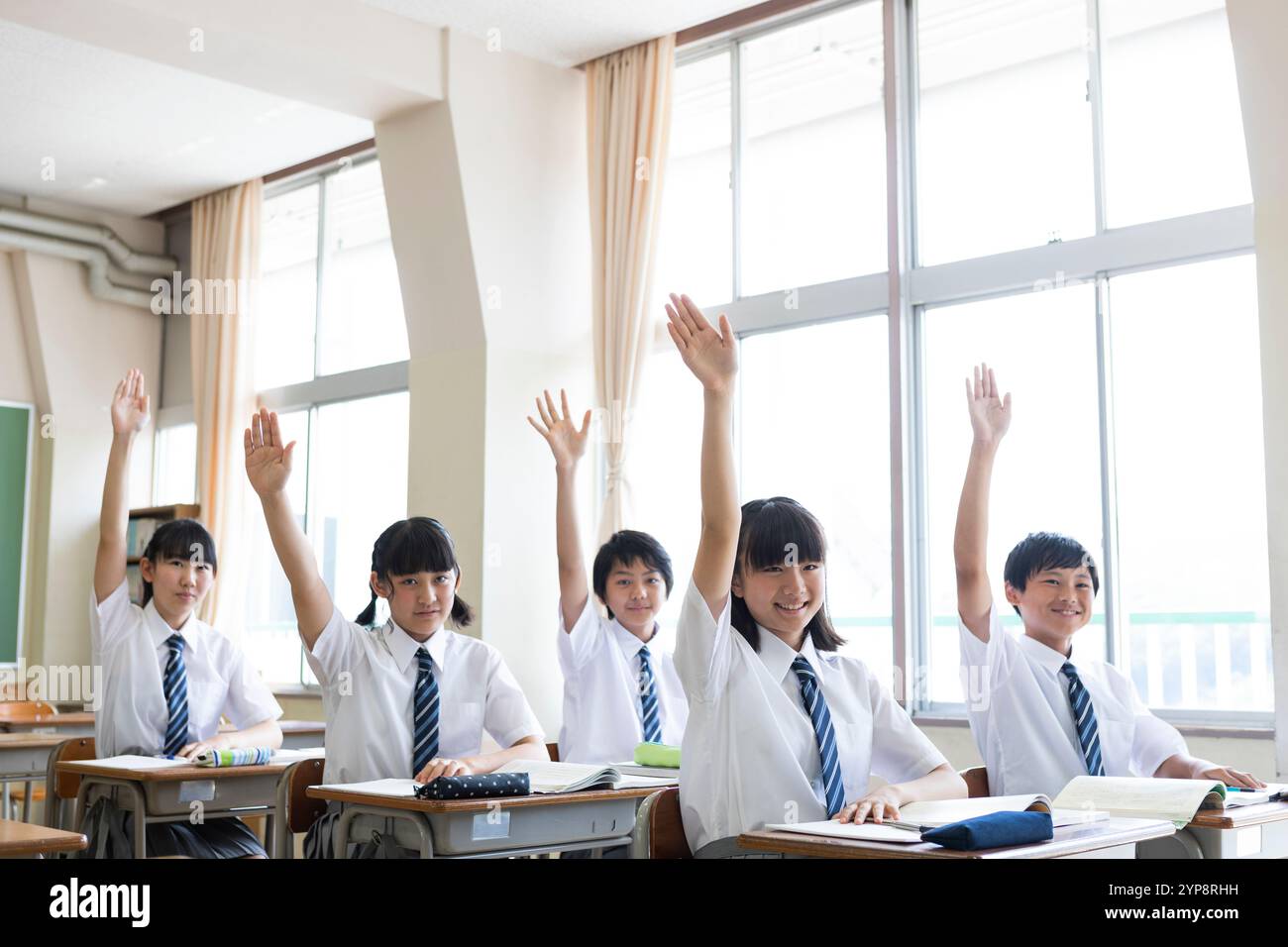 Junior high school students in class Stock Photo - Alamy