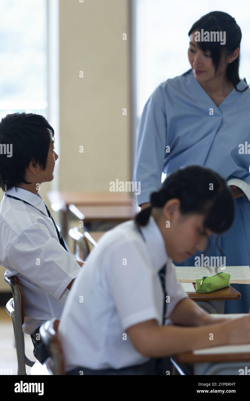 Junior high school students in class Stock Photo - Alamy