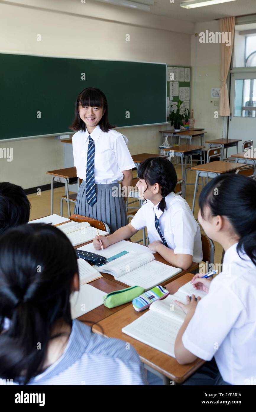 Junior high school students in class Stock Photo - Alamy