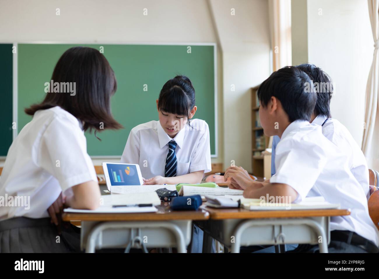 Junior high school students in class Stock Photo - Alamy