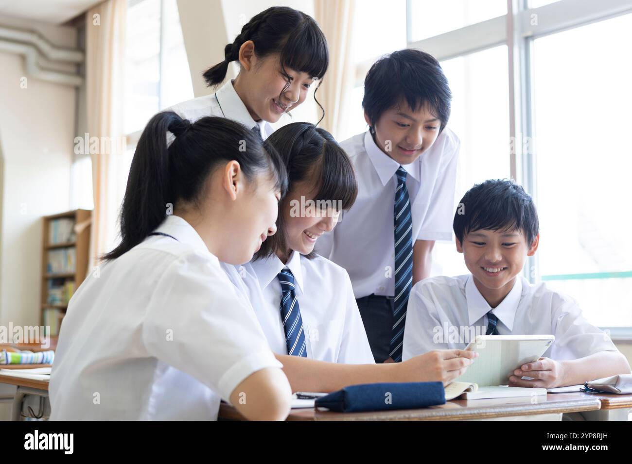 Junior high school students in class Stock Photo - Alamy