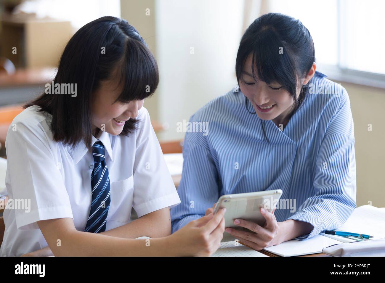 Junior high school students in class Stock Photo - Alamy