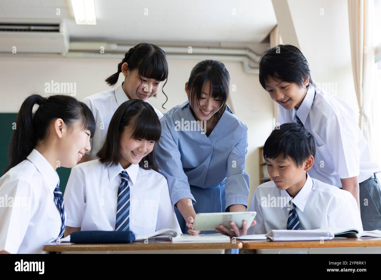 Junior high school students in class Stock Photo - Alamy