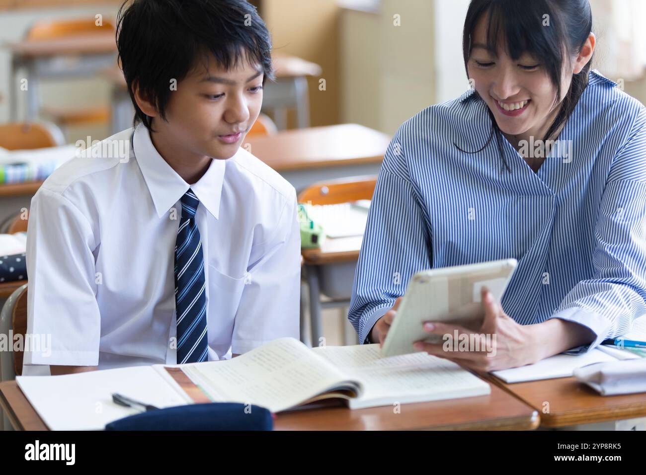 Junior high school students in class Stock Photo - Alamy