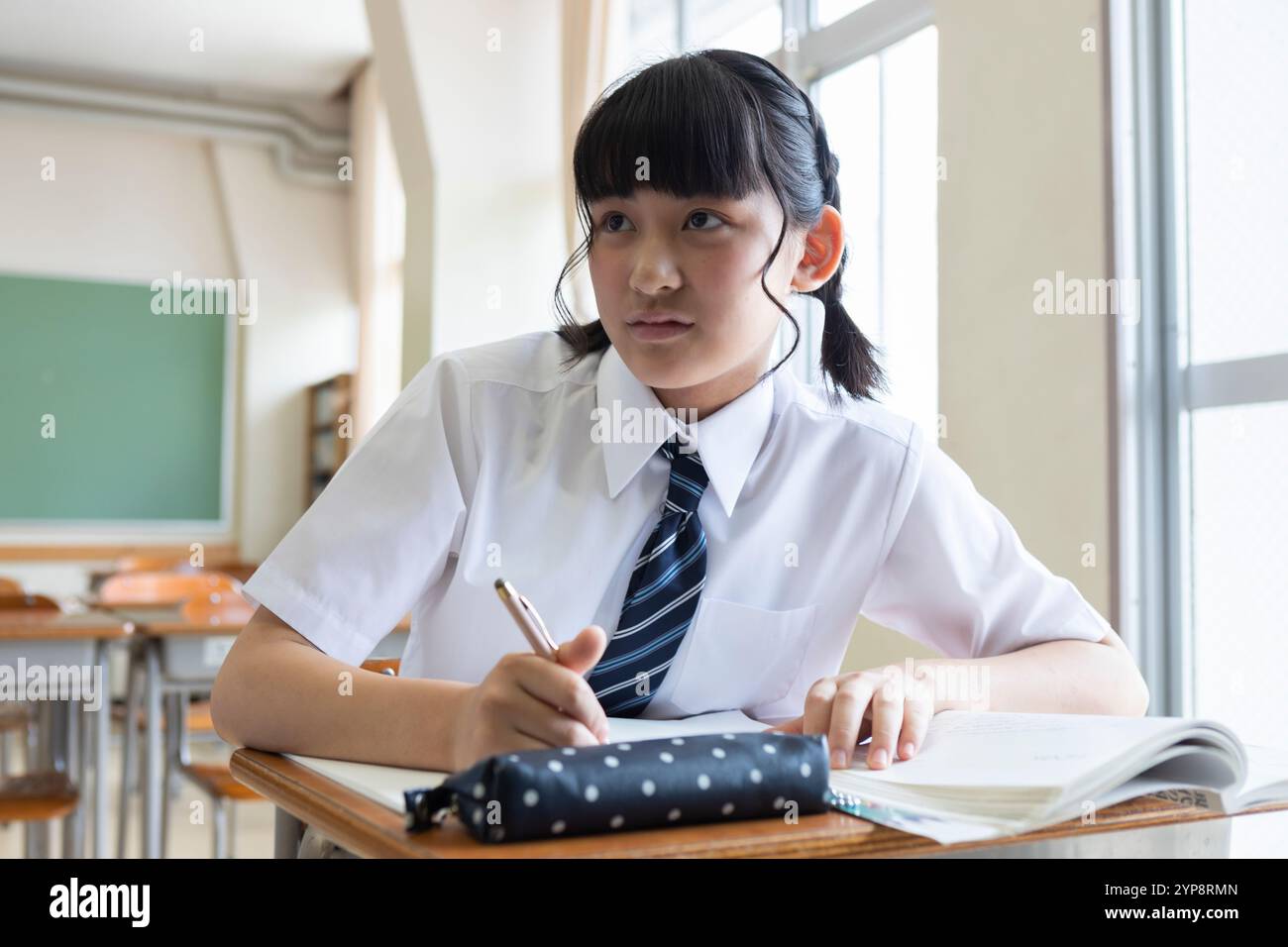Junior high school students in class Stock Photo - Alamy