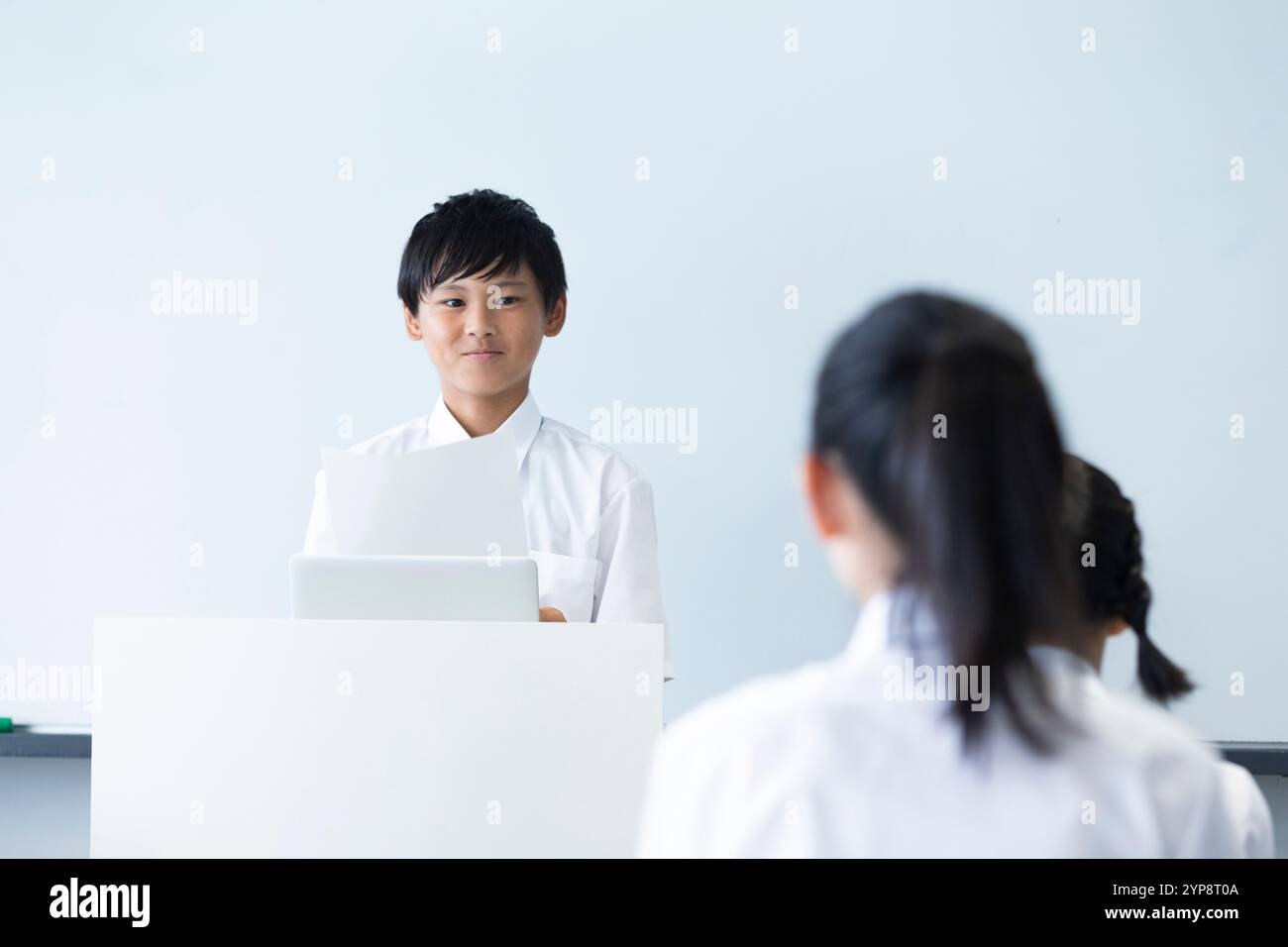Junior high school pupils in class Stock Photo - Alamy