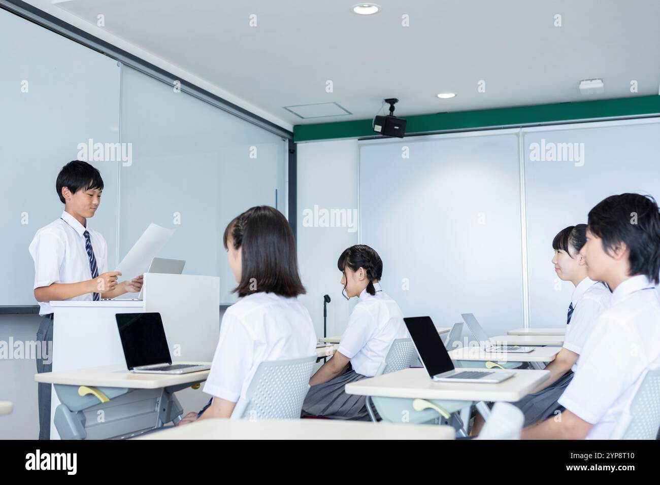 Junior high school pupils in class Stock Photo - Alamy